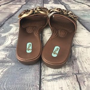 Shoes | Okabee Okab Copper Brown Slides Sandals | Poshmark